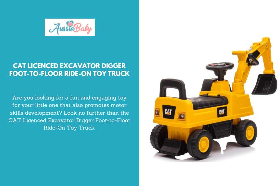 CAT Licenced Excavator Digger Foot-to-Floor Ride-On Toy Truck – Aussie Baby