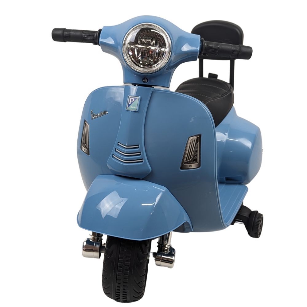 Vespa Licensed Mini 6V Electric Ride On Bike with Leather Seat and Bac ...