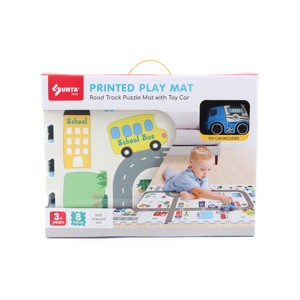 Road Track Puzzle Play Floor Mat With Toy Car – Aussie Baby