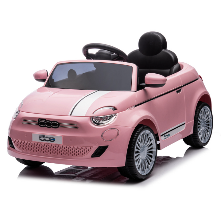 Pink fiat 500 electric car store