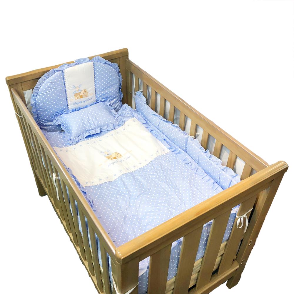 Aussie Baby Cot 6-Piece Bedding Set - Angel of Love - Blue