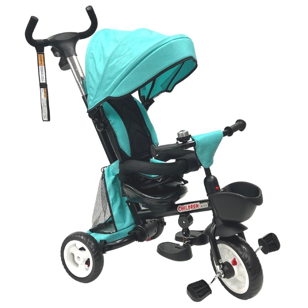 Aussie Baby Deluxe Foldable Convertible Stroller Trike - Aqua Aussie Baby Deluxe Foldable Convertible Stroller Trike - Aqua