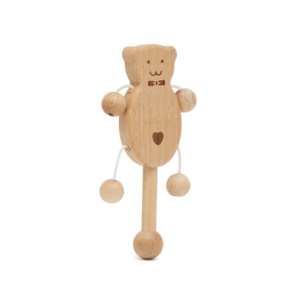 Bear Shaped Wooden Rattle and Teether – Aussie Baby