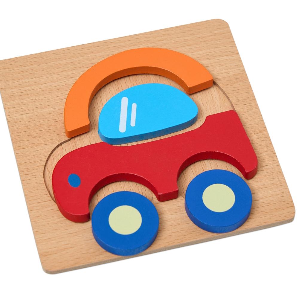 Colourful Four Piece Car Puzzle – Aussie Baby