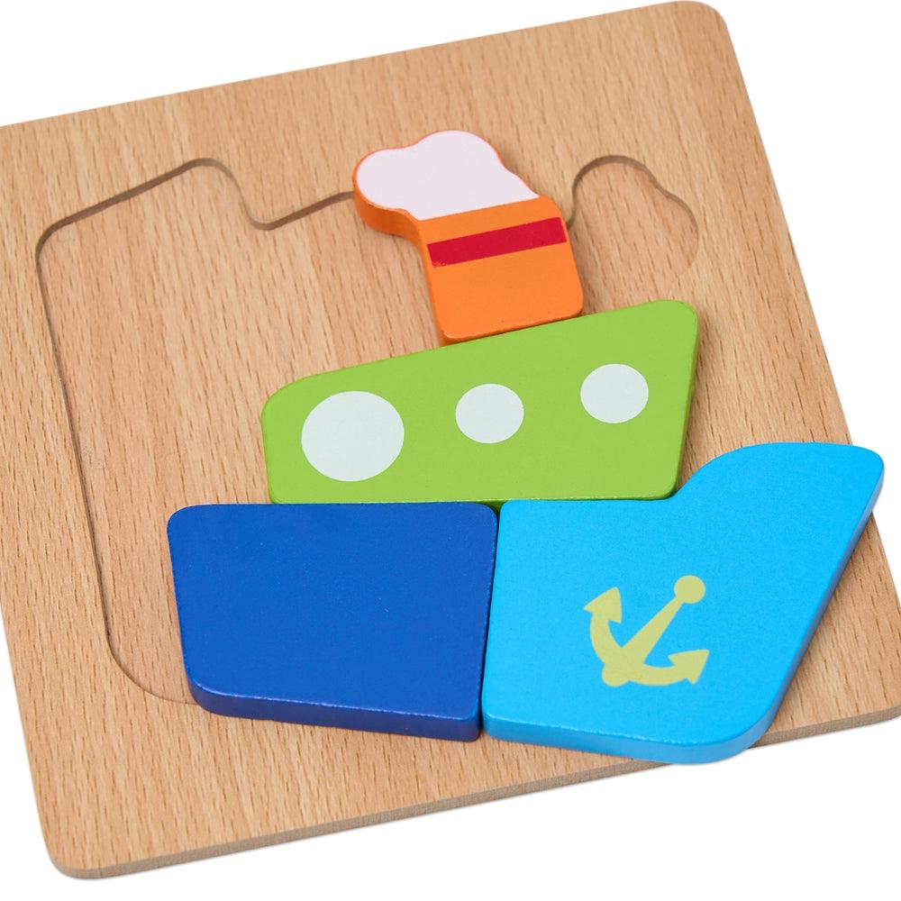 Colourful Four Piece Boat Puzzle – Aussie Baby
