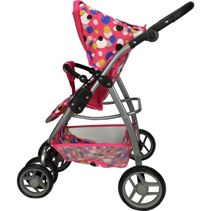 Deluxe Doll Pram with Carry Cot - Polka Dots - Aussie Baby