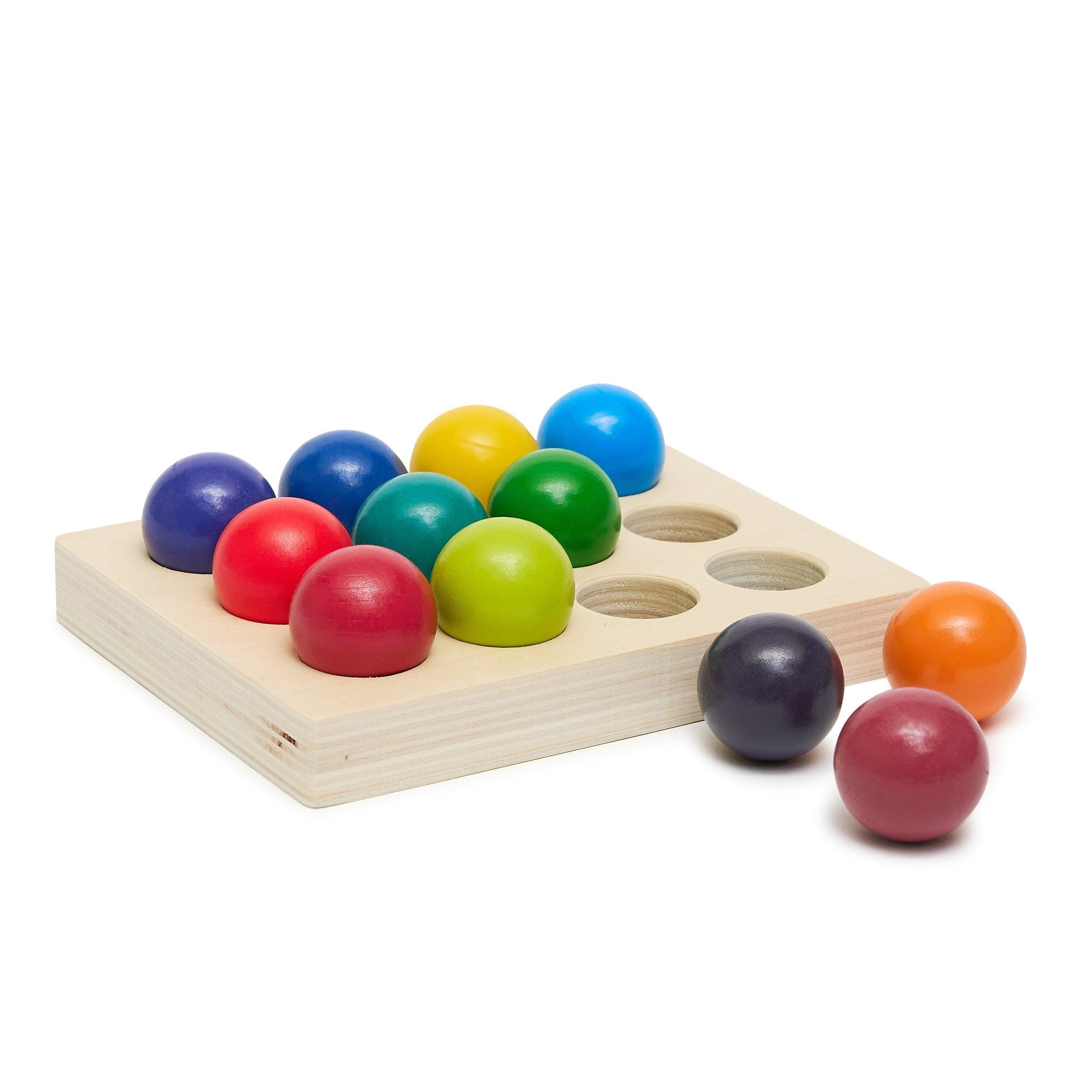 Wooden Coloured Matching Balls – Aussie Baby