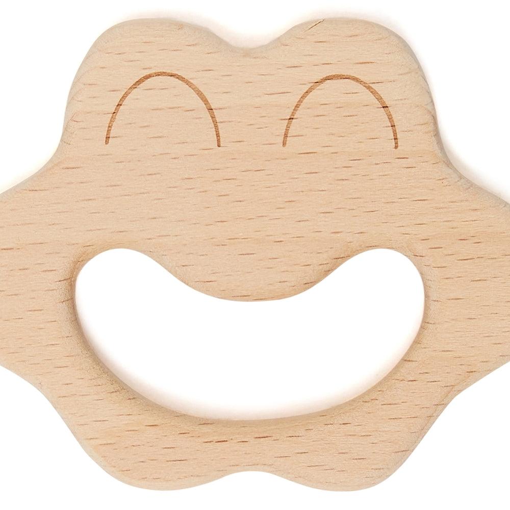 Wooden Smiley Face Teether – Aussie Baby