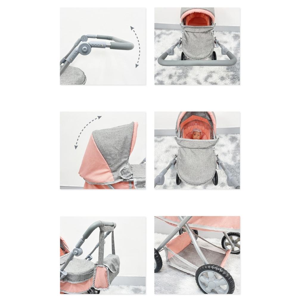 Aussie Baby Classic Premium Doll Pram - Grey