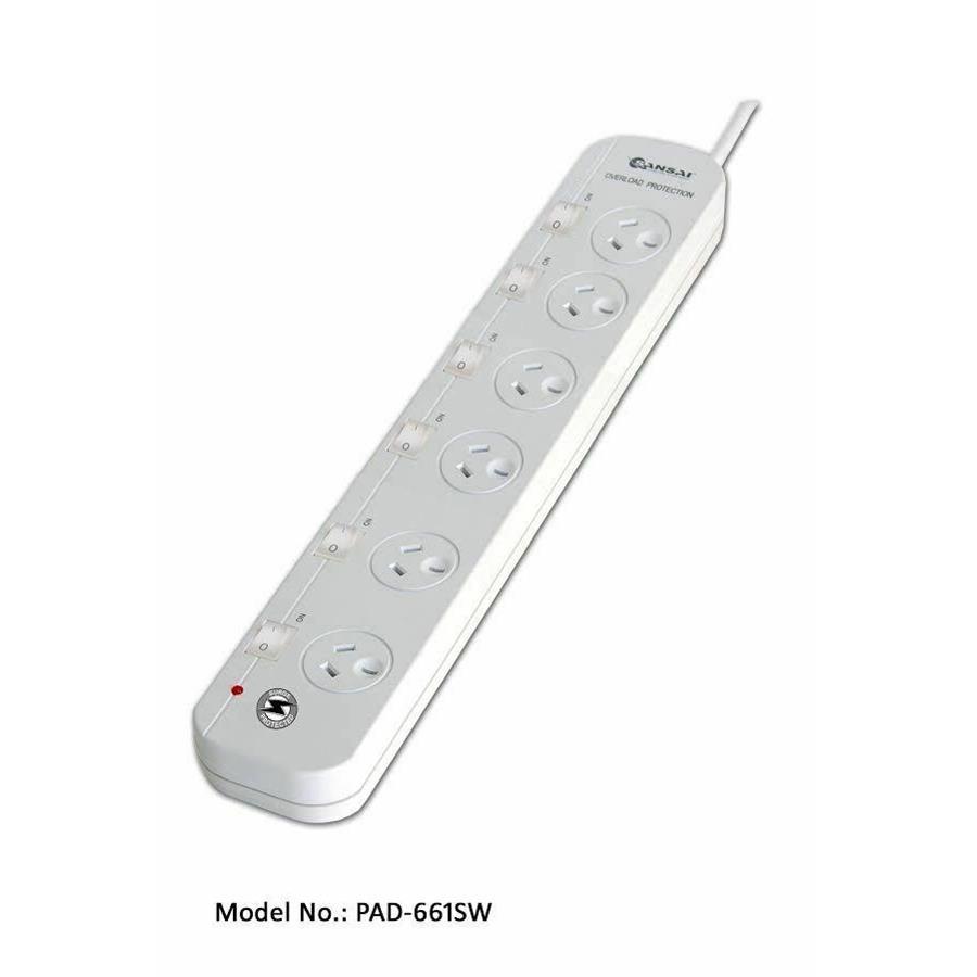 Sansai 6 Way Surge Protected Power Board – Aussie Baby